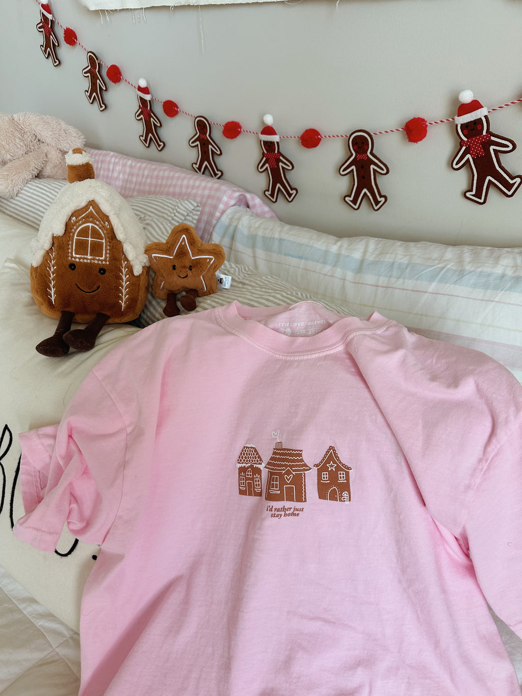 PINK GINGERBREAD HOUSE TEE – Olive Lynn